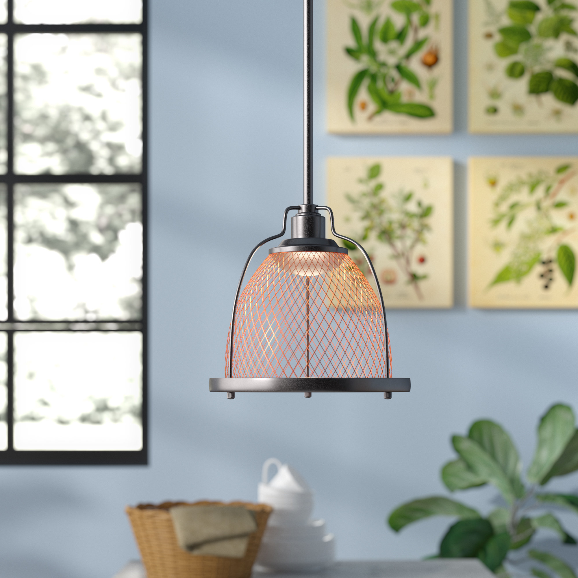 Gracie Oaks Aadhyan 1 - Light Single Dome Pendant & Reviews | Wayfair