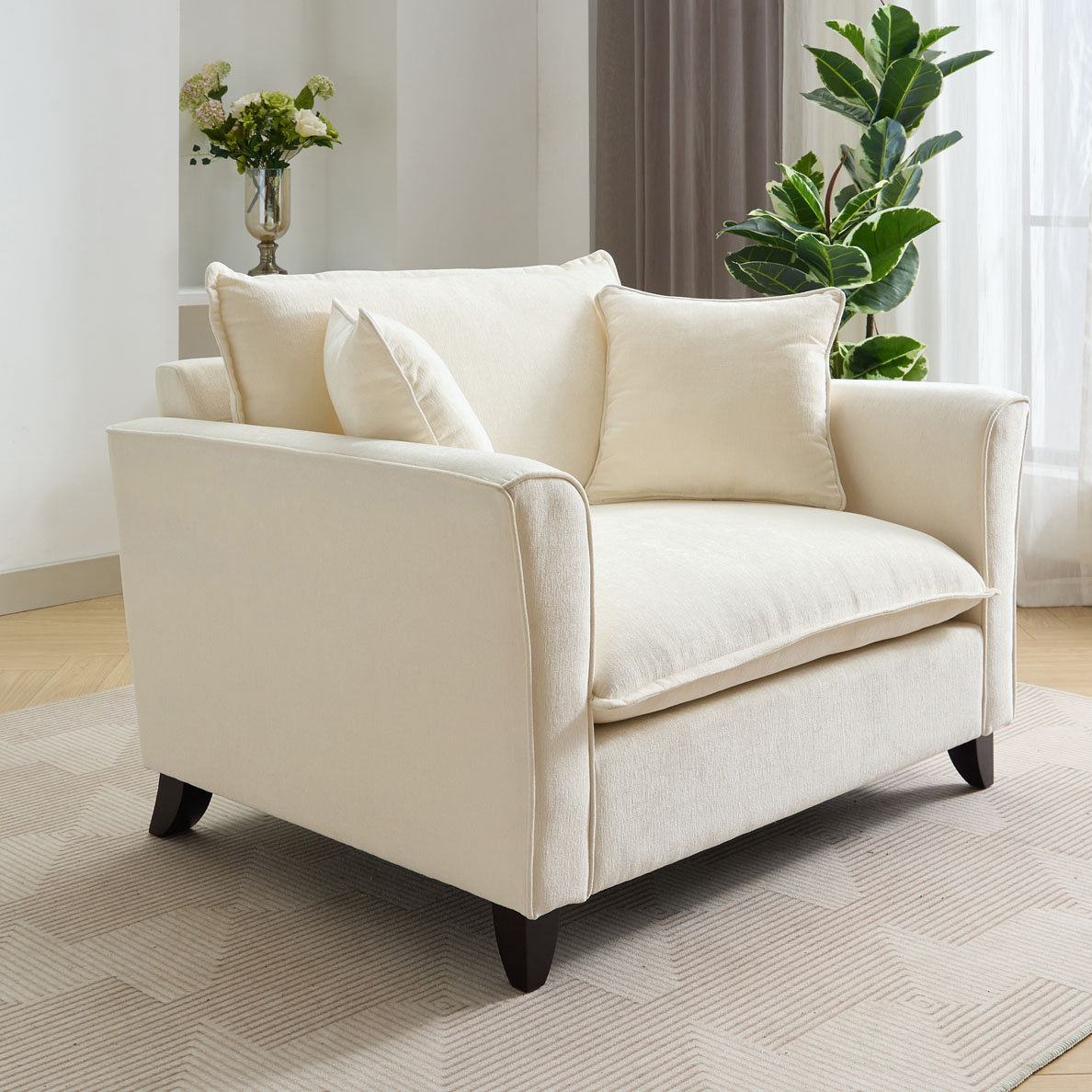 Lark Manor™ Chenille Fabric Oversized Armchair | Wayfair