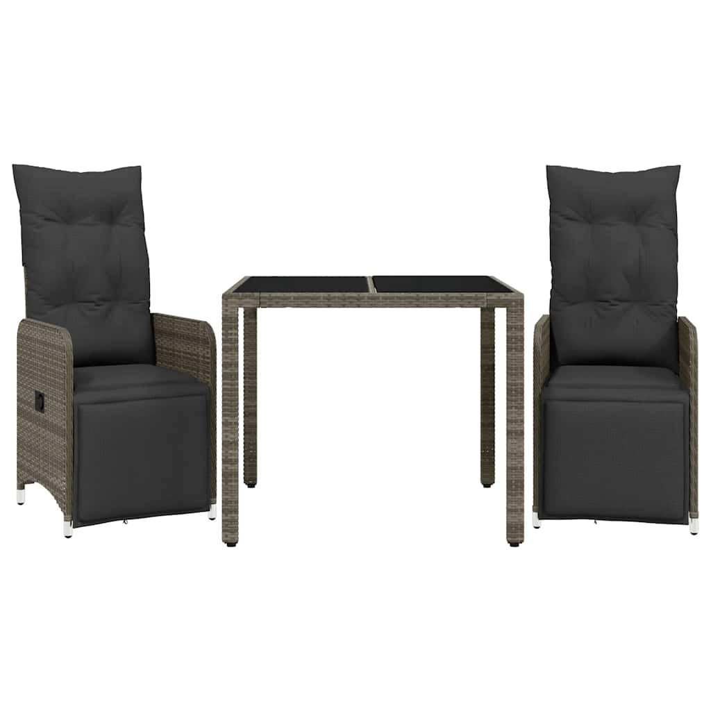 Hokku Designs Bistro Set Grey Poly Rattan Medium Removable Covers ...