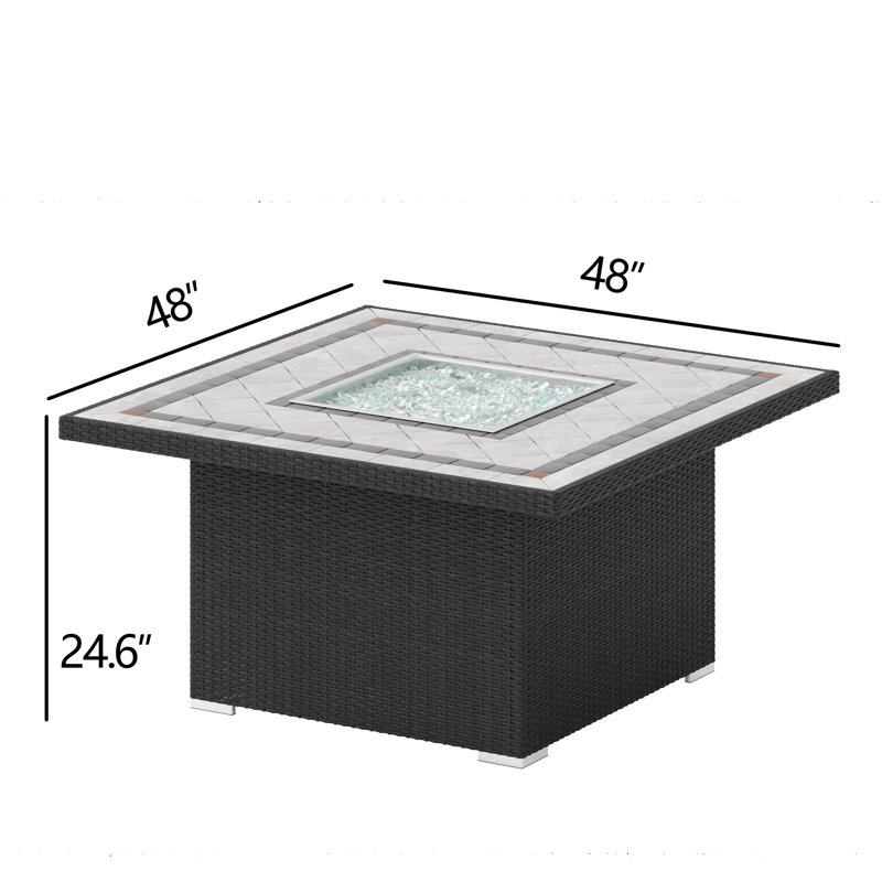 Borealis Propane Outdoor Fire Pit Table With Ceramic / Tile Top ...