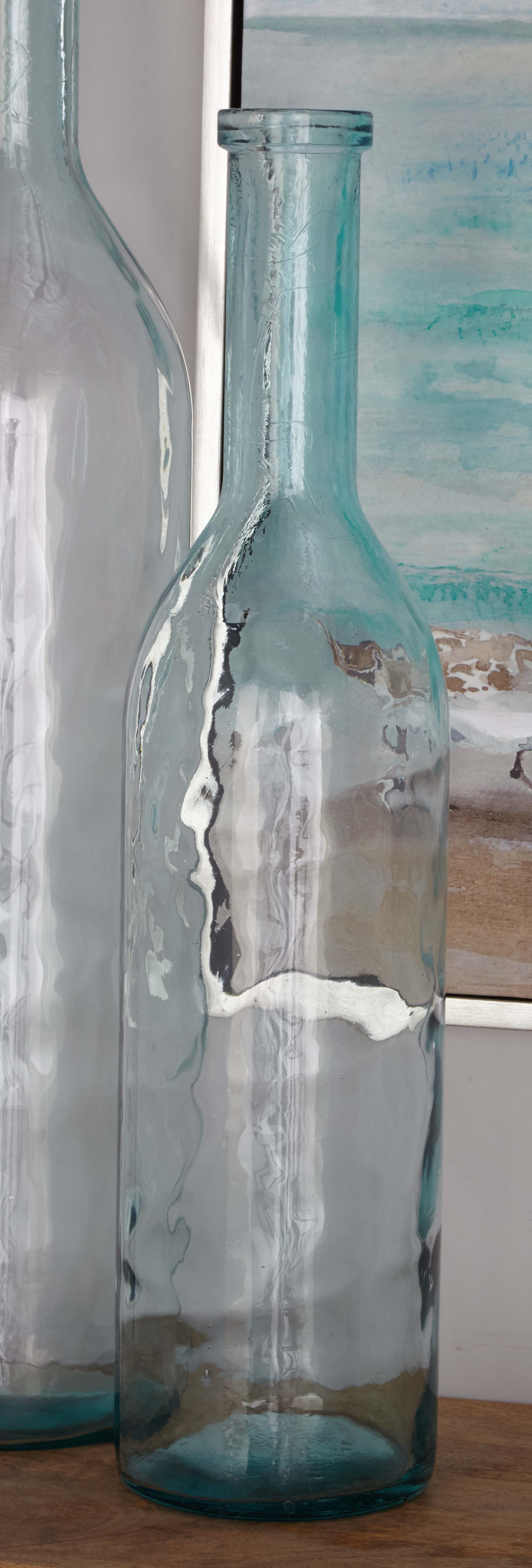 Highland Dunes Recycled Glass Handmade Spanish Decorative Blue Vase ...
