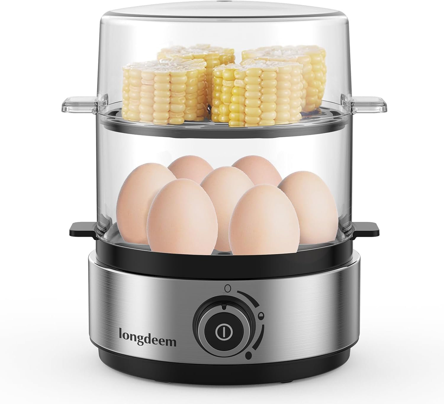 LONGDEEM rapid Electric Egg Cooker: Poacher, Auto-Off, 14-Egg Tray ...