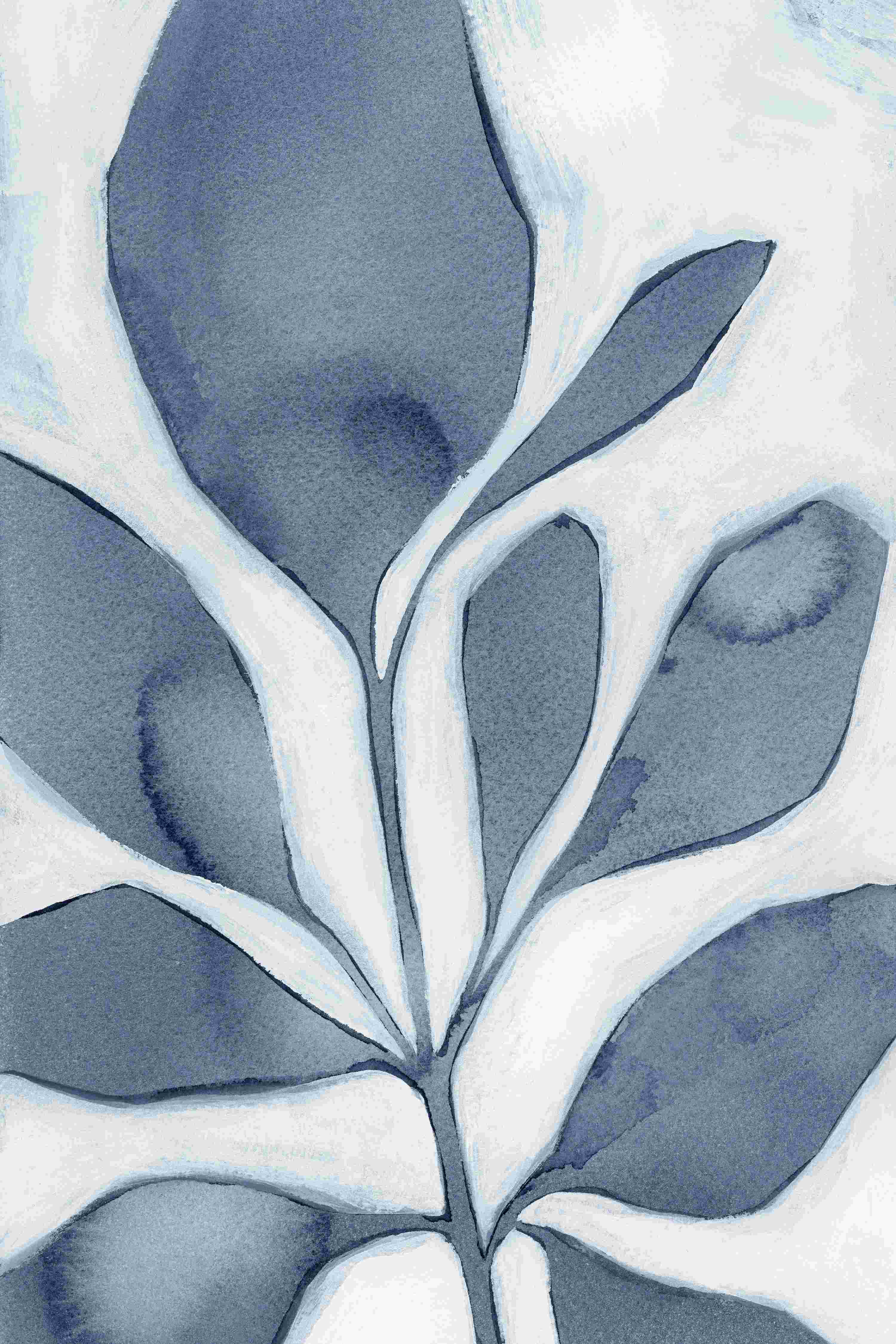Bay Isle Home™ Blue Weed I - Wrapped Canvas Print | Wayfair