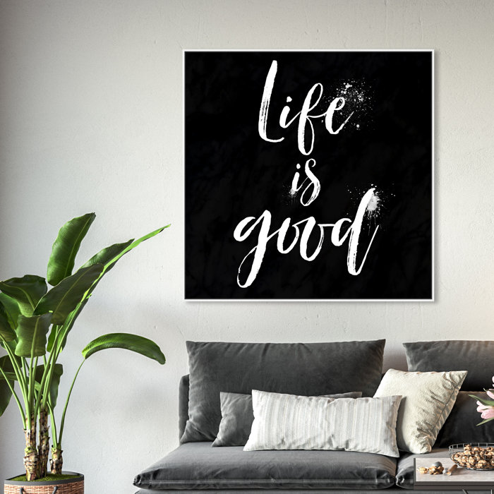 Art Remedy Oliver Gal 'Life is Good Black and White' Textual Art Print ...
