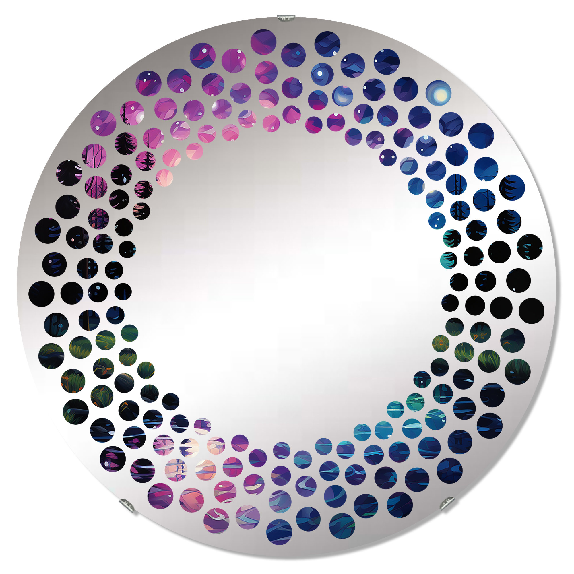 Design Art Aurora Borealis Aurora Symphony II - Polka Dot Wall Mirror ...
