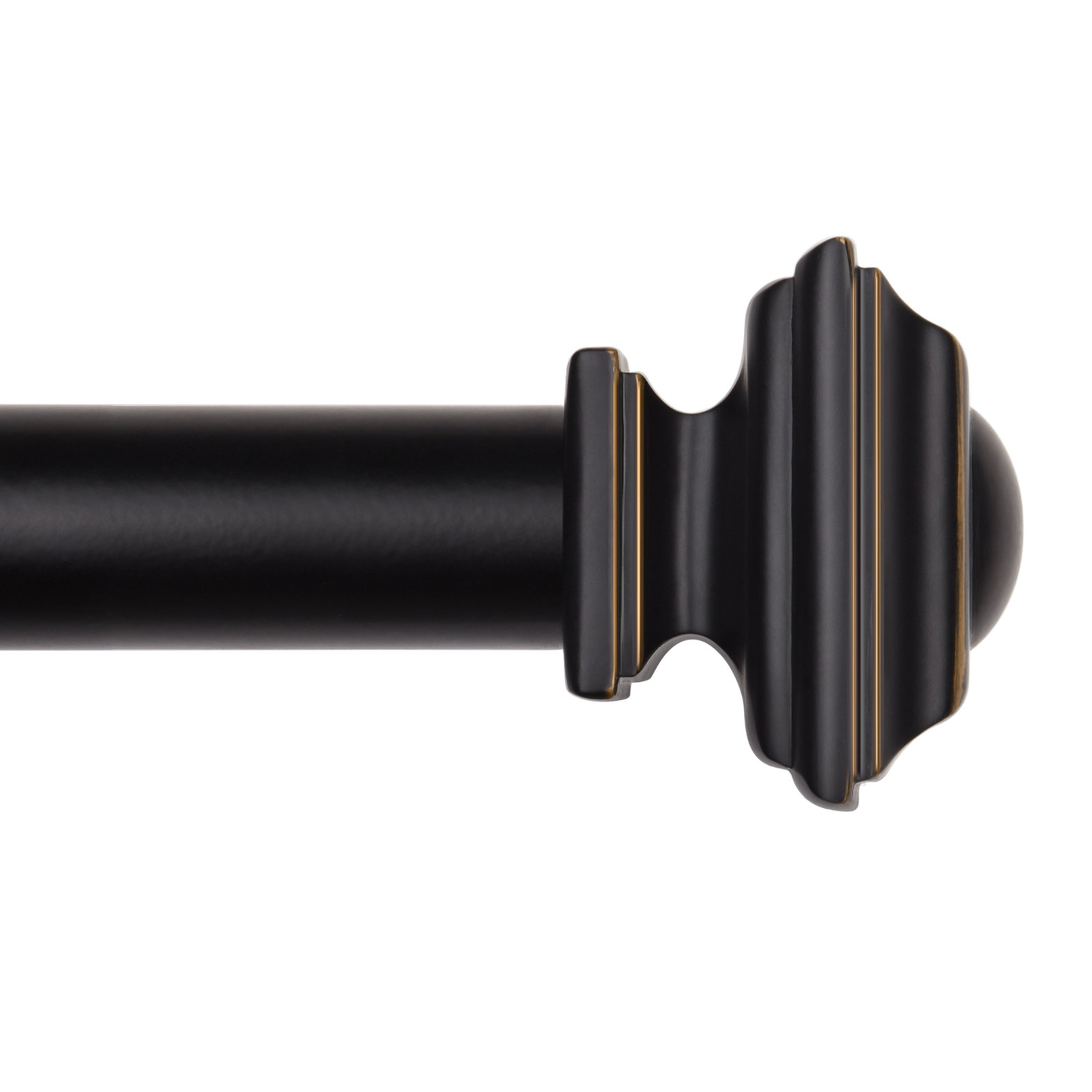 Charlton Home Cianah 1 Inch Single Drapery Rod, Vintage Square Finials ...