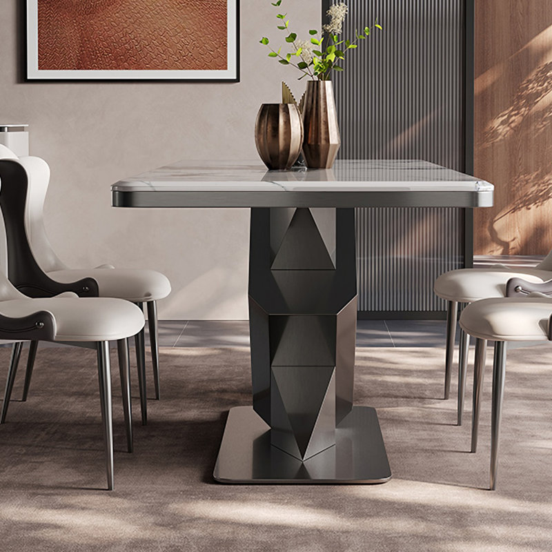 ALLNICEDT Metal Microlite Rectangular Dining Table Sets | Wayfair