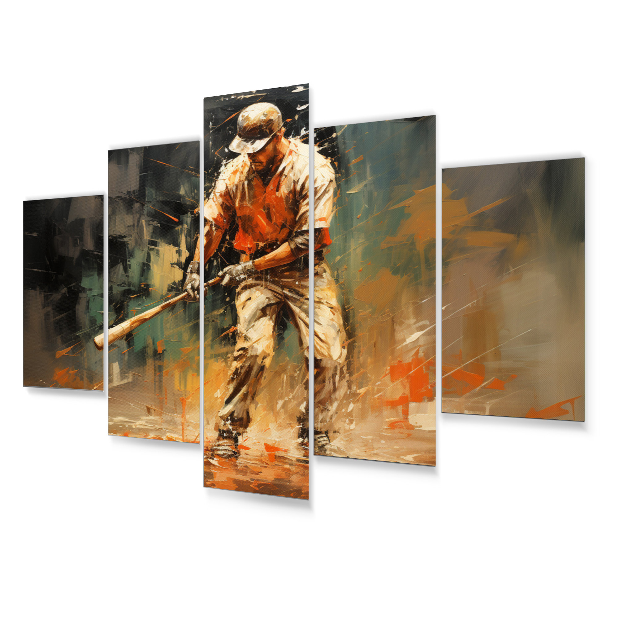 Design Art Baseball Abstract Infield - Sports Metal Wall Decor Set ...