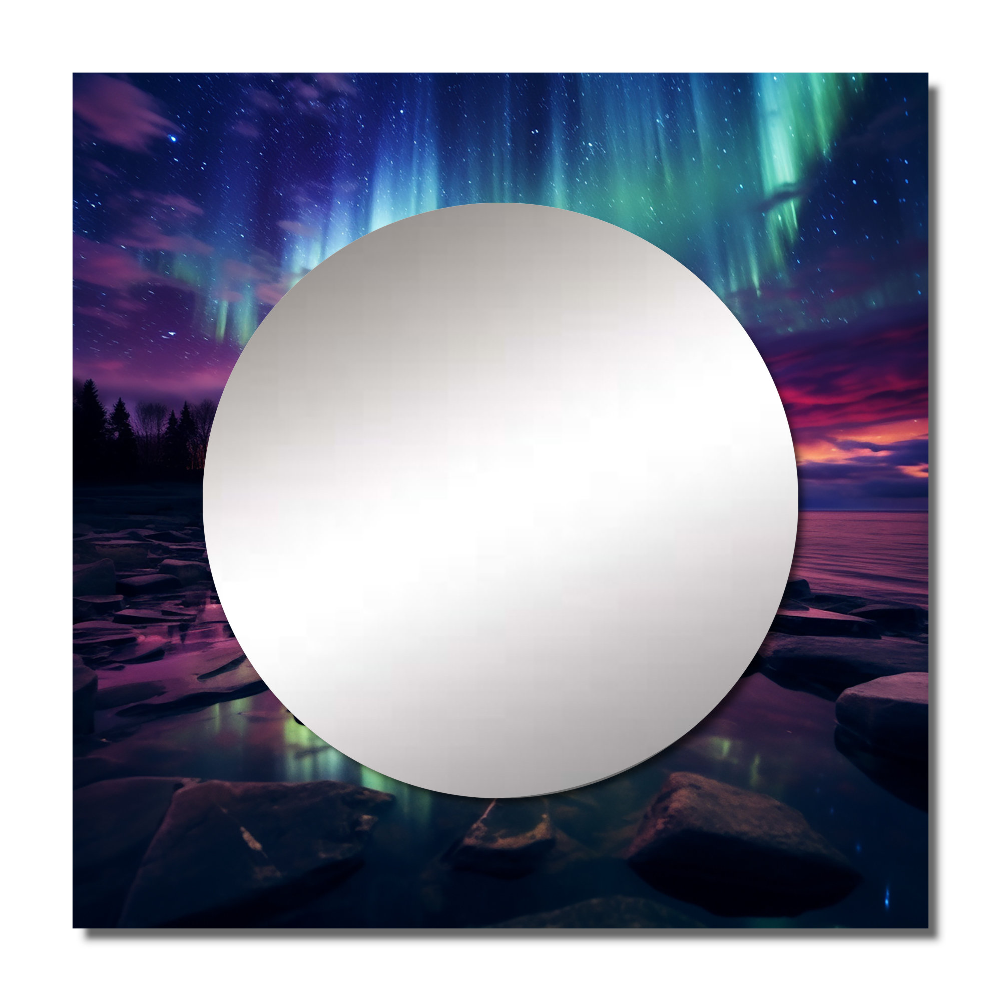 Design Art Magical Aurora Borealis Artic Lake Serenity II - Northern ...