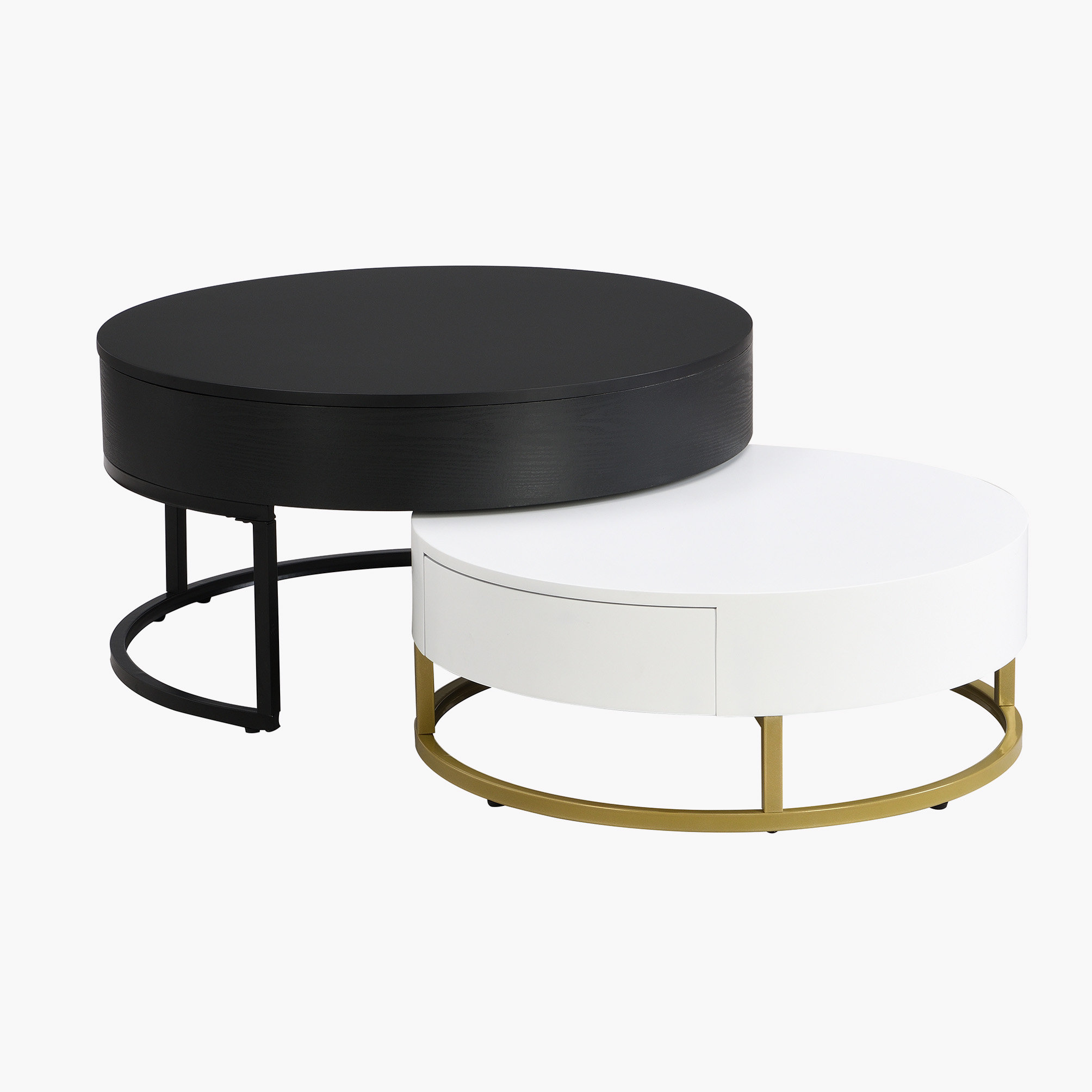 Latitude Run® Lift-top Nesting Coffee Tables with 2 Drawers | Wayfair