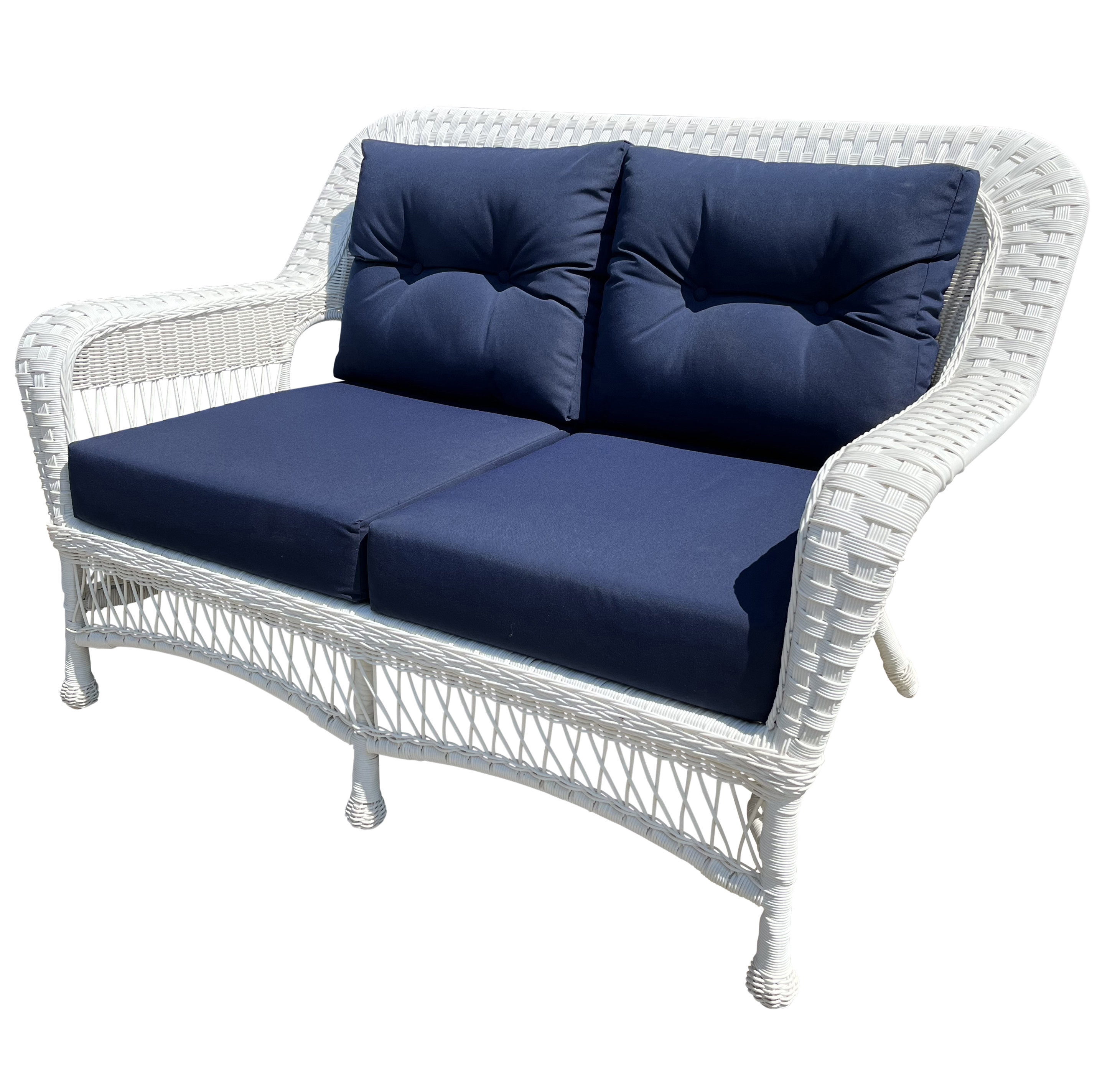 Rosecliff Heights Braylynn 56'' Wide Outdoor Wicker Loveseat with ...