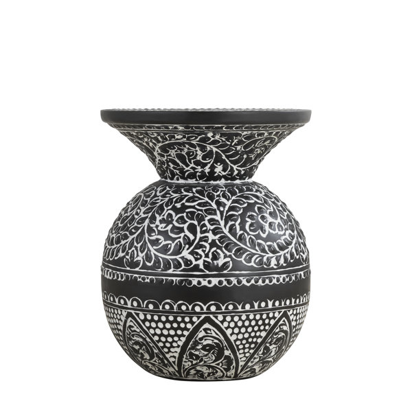 Bungalow Rose Aaliana Black and White Patterned End Table & Reviews ...