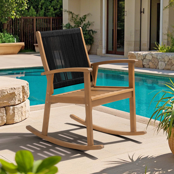 Winston Porter Outdoor Rocking Solid Wood Chair - Wayfair Canada
