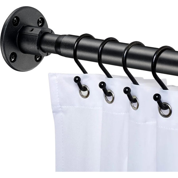 Shimano Black Shower Curtain Rod - Adjustable Shower Curtain Rods 29-64 ...