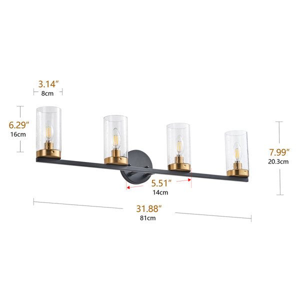 Mercer41 Tilan 4-Light E12 Glass Shade Dimmable Modern Vanity Light ...