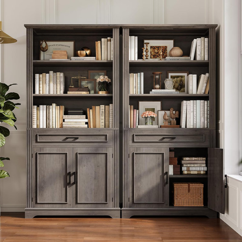 Lark Manor™ 70 In Tall Bookshelf Farmhouse Bookcases With Doors And ...
