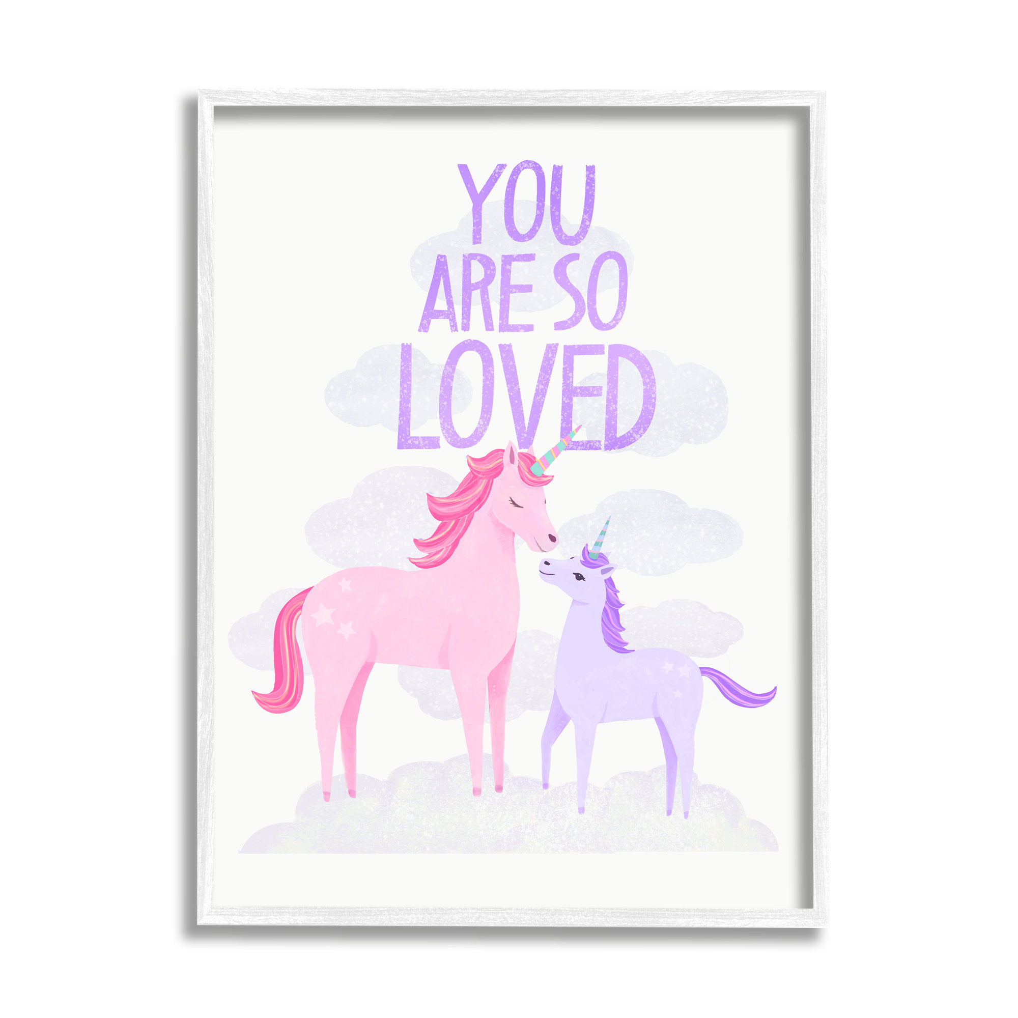 Bungalow Rose Pink & Purple Unicorns Framed Giclee Art Design By Diane ...