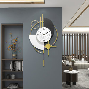 Willa Arlo™ Interiors Eustace Wall Clocks for Living Room, 3D Gold ...
