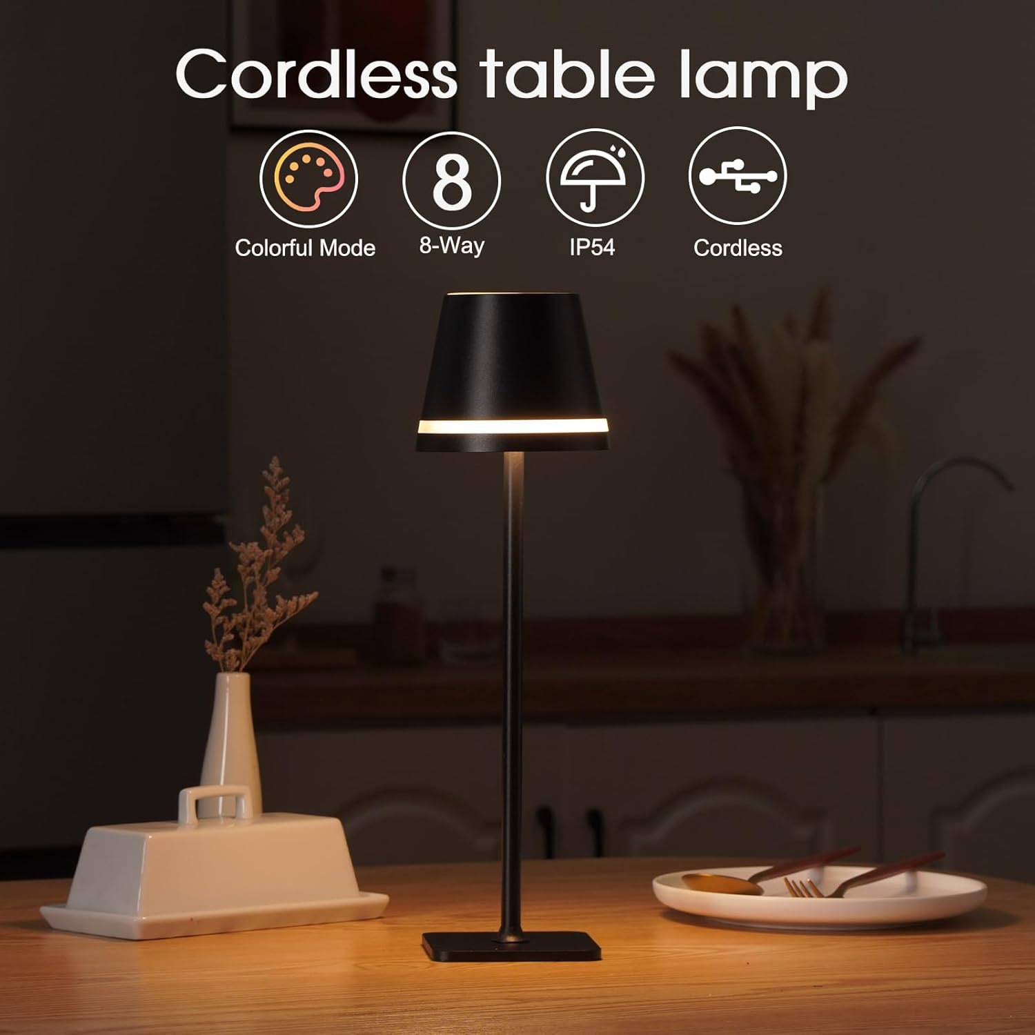Latitude Run® 16 Color RGB Touch Control Dimmable Cordless Table Lamps ...