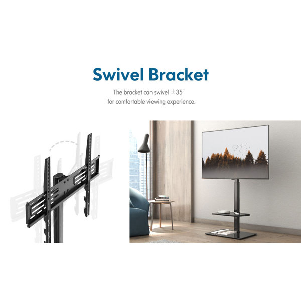 Fitueyes Black Swivel Floor Stand Mount For Greater than 50" LCD ...