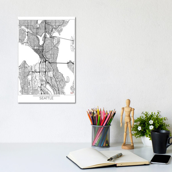 Borough Wharf Seattle Minimal Urban Blueprint Map by Hubert Roguski ...