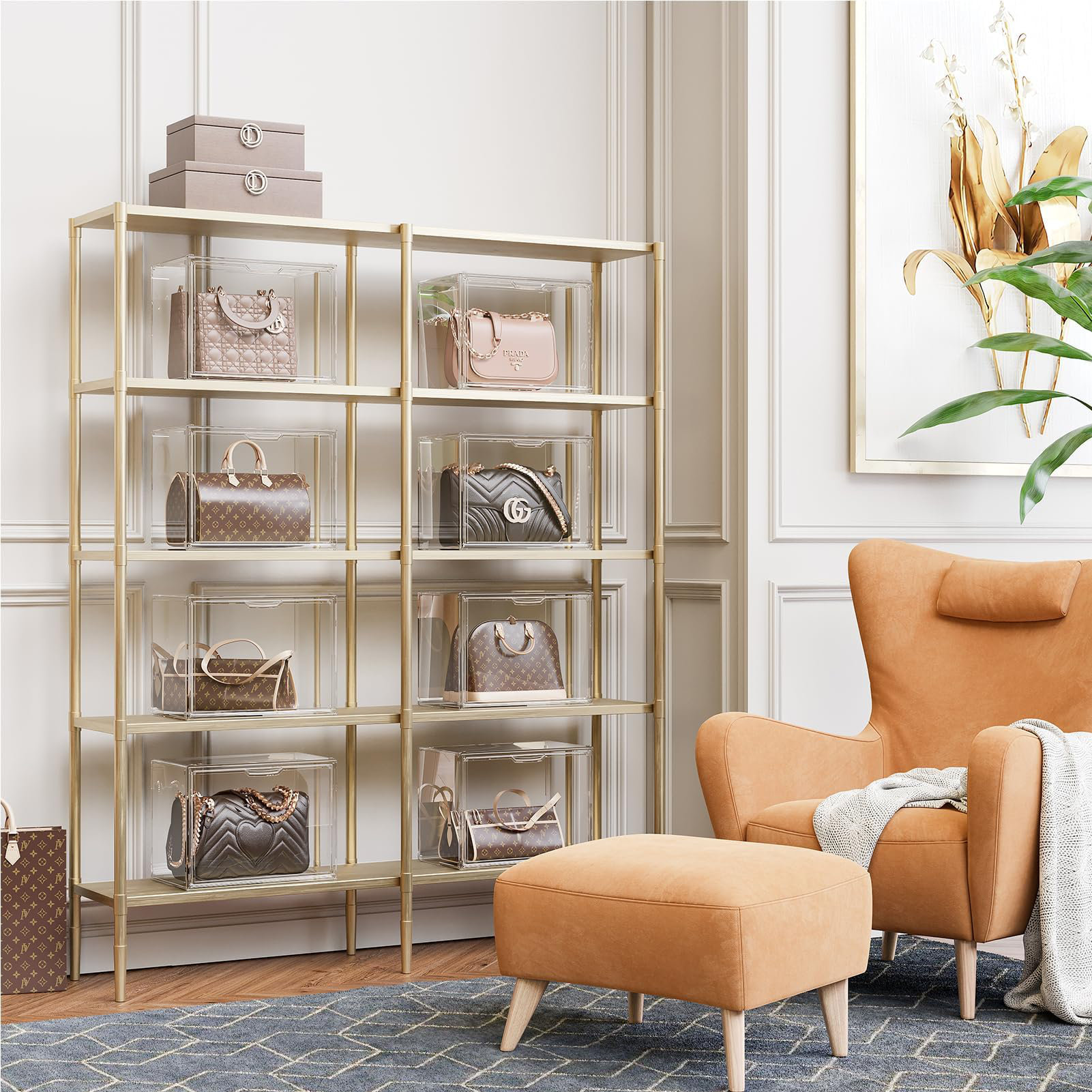 ColorLife Purse Organizer For Closet, 4Pack Clear Stackable Storage ...