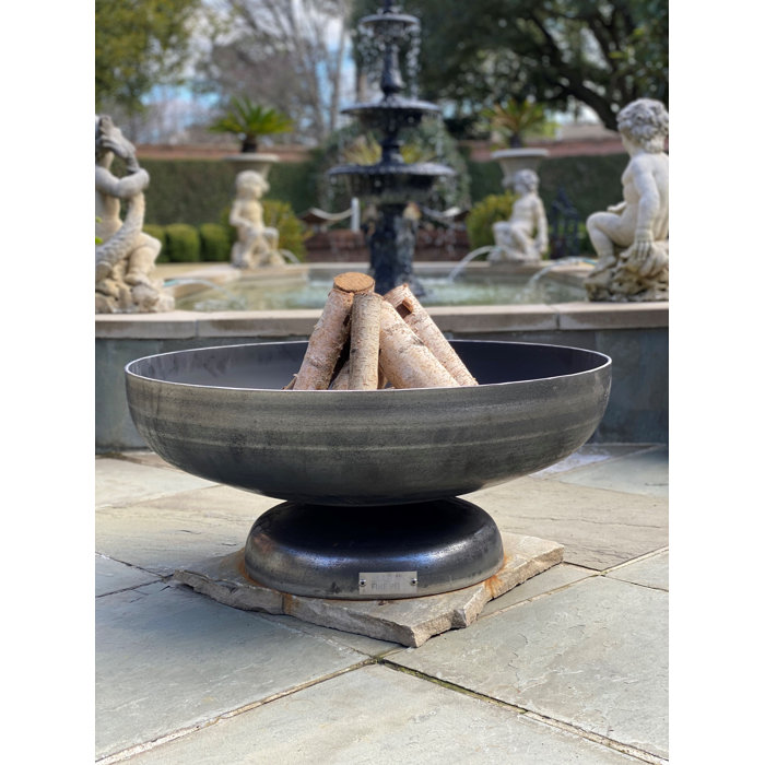 17 Stories Harrogate Vulcan Steel Wood Burning Fire Pit & Reviews | Wayfair