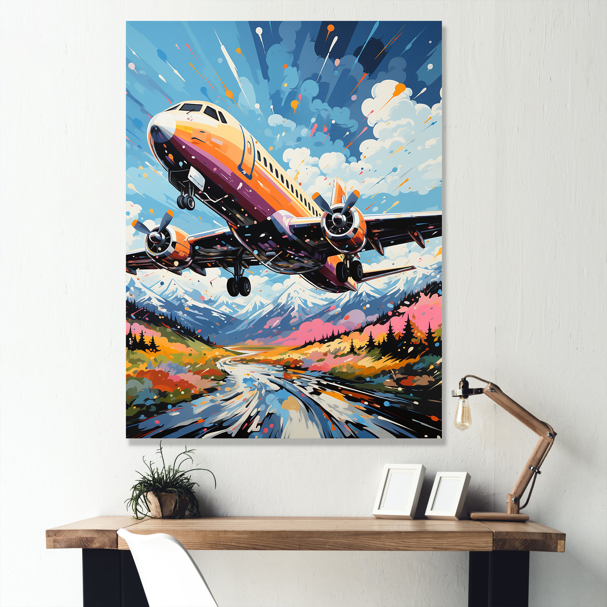 17 Stories Pop Art Skyward Bound Plane I On Canvas Print | Wayfair