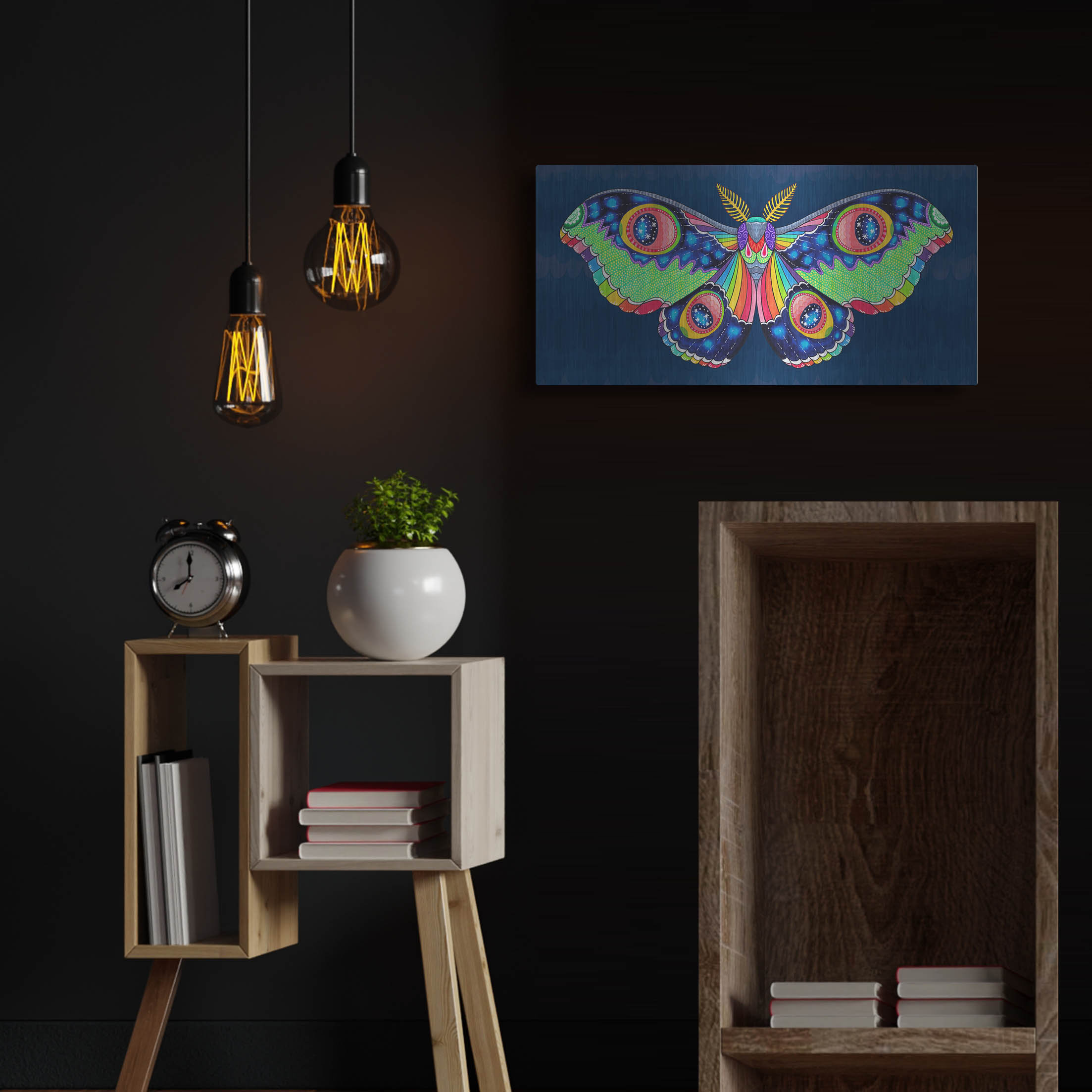 August Grove® " Midnight Rainbow Moth " by Hello Angel | Wayfair