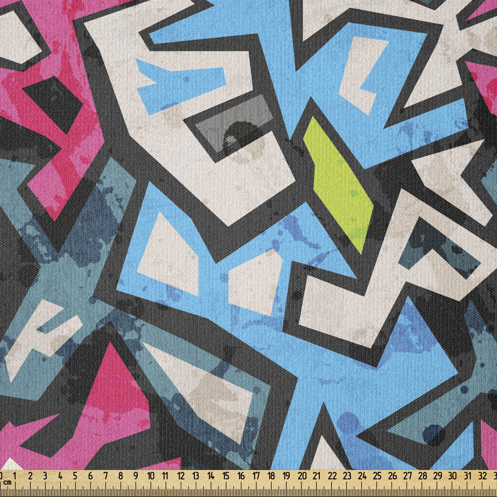 East Urban Home Grunge Fabric By The Yard, Street Art Theme With ...