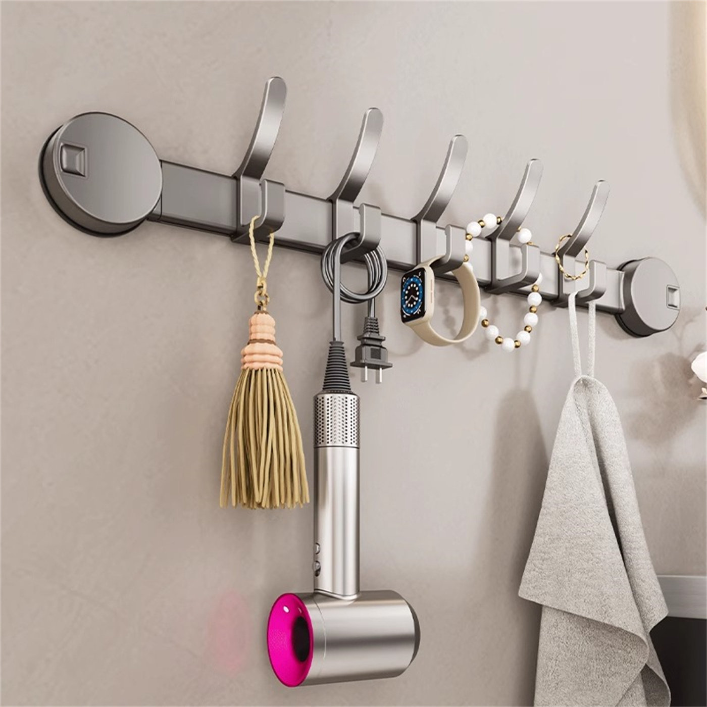 Hokku Designs Aluminum Alloy Suction Cup Hook Rack | Wayfair