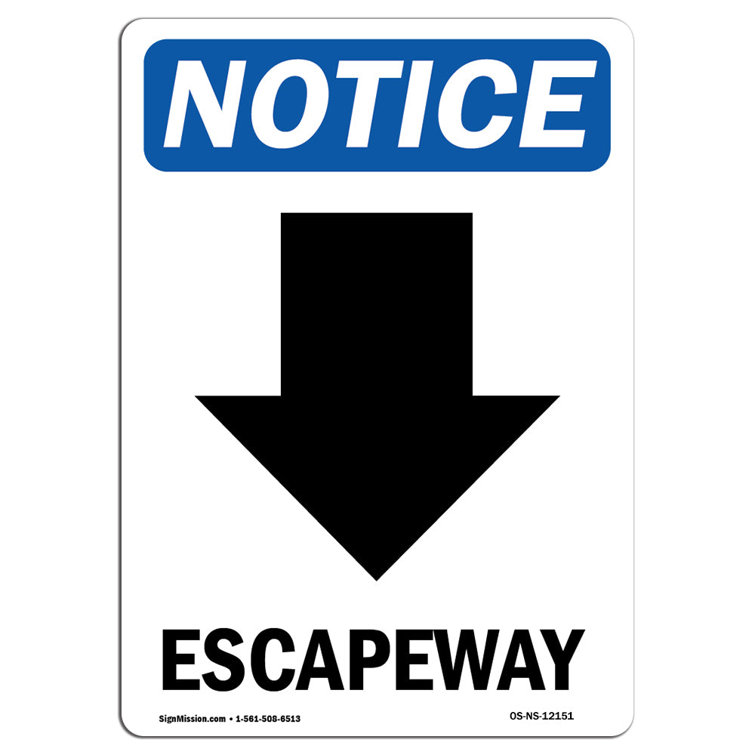 SignMission Escapeway Sign with Symbol | Wayfair