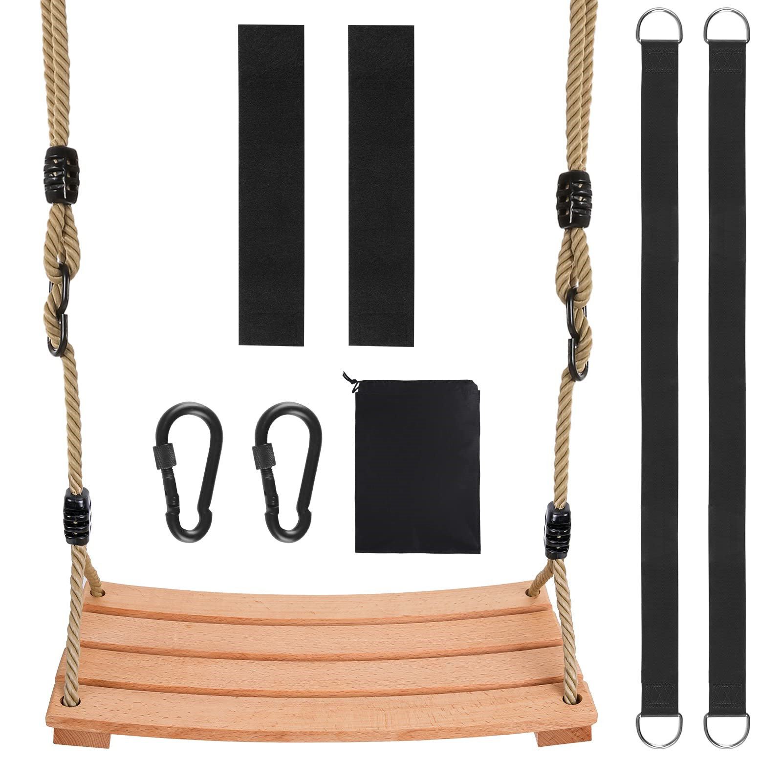 Breakwater Bay Classic Wooden Tree Swing Seat with Strong Rope | Wayfair