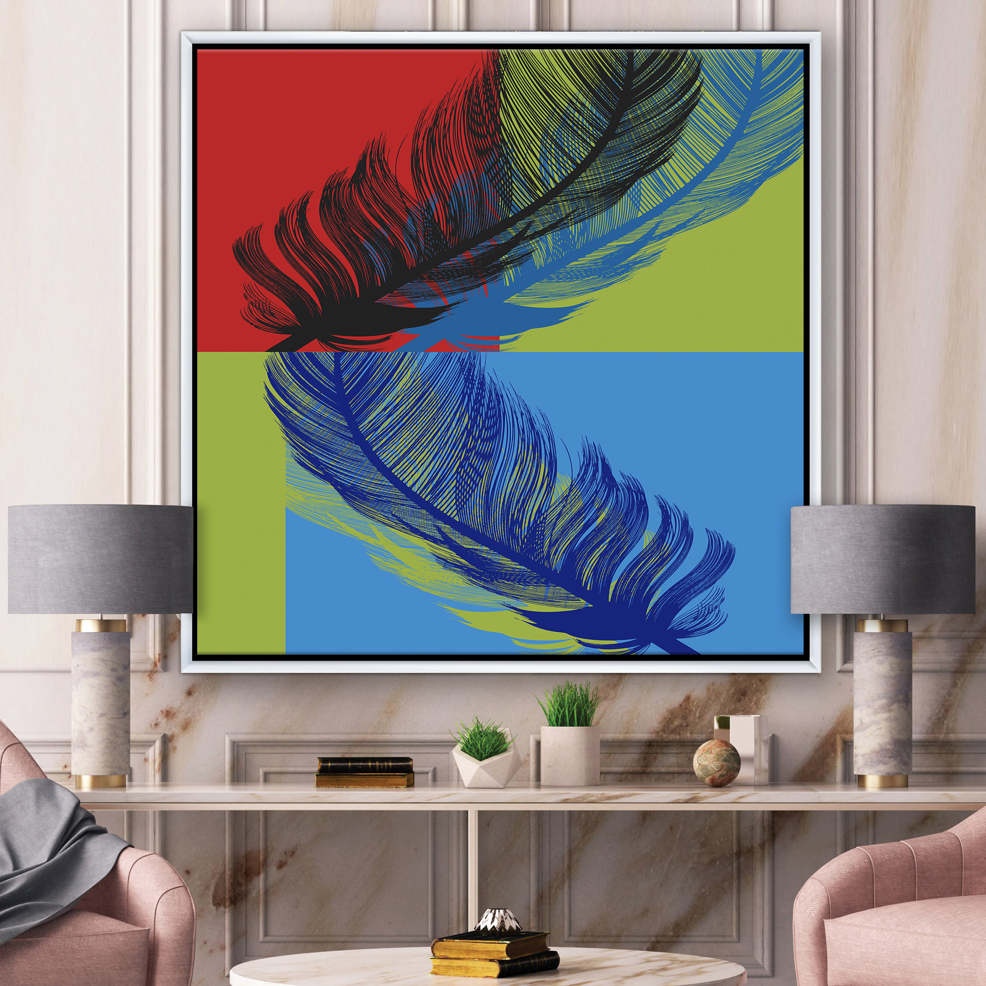 East Urban Home Tribal Feather Pop Art - Modern Wall Art Print ...