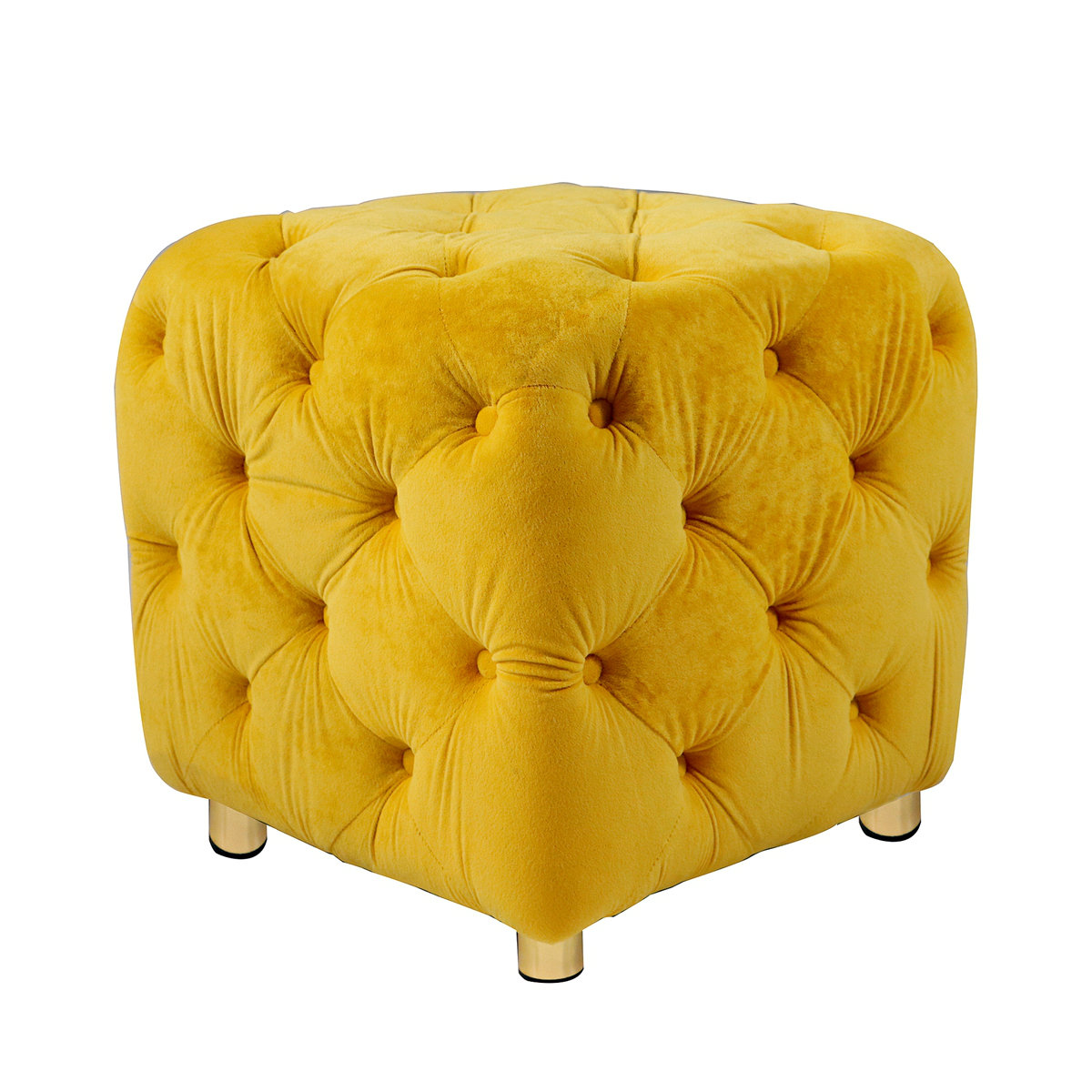 House of Hampton Modern Velvet Upholstered Ottoman, Exquisite Small End ...