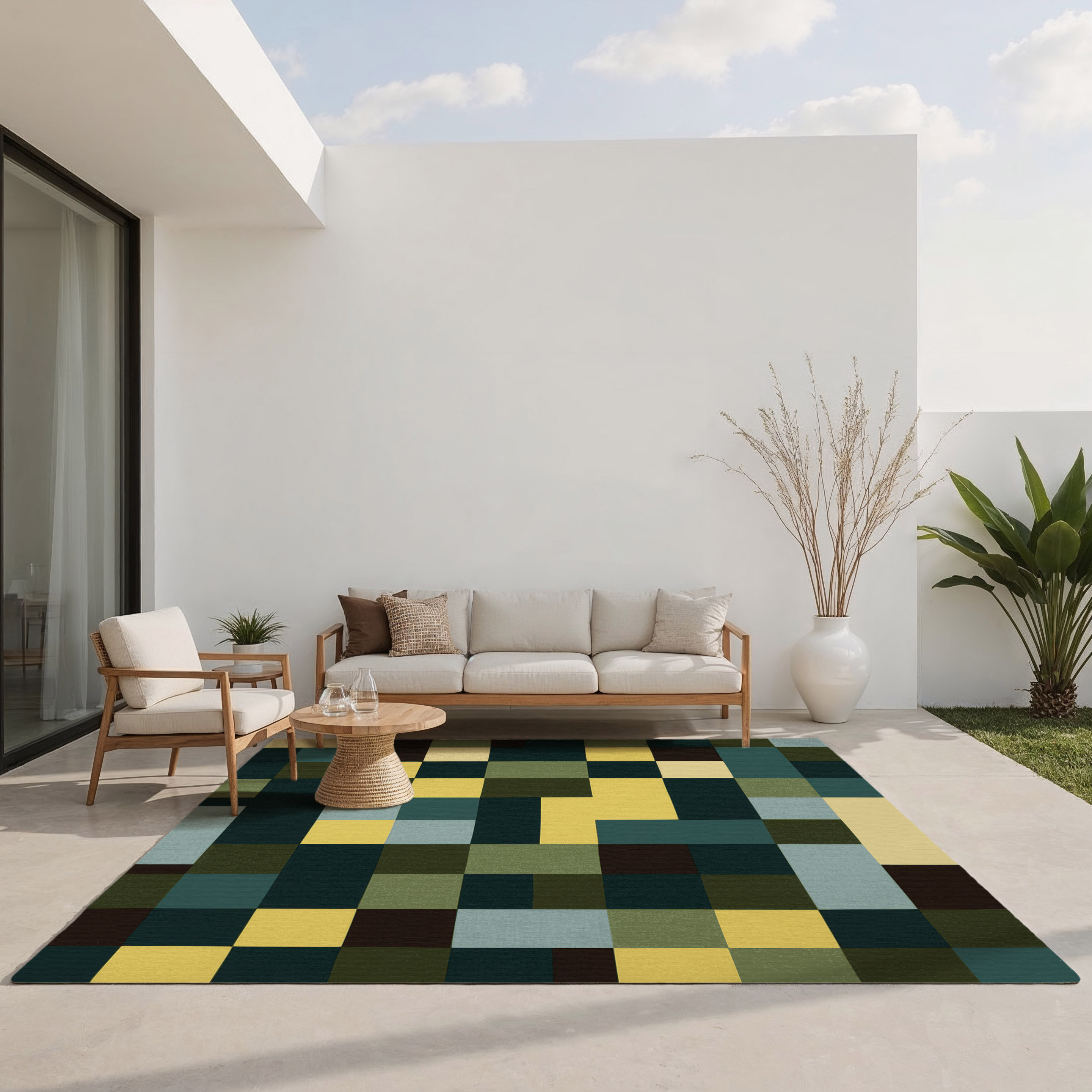 Wrought Studio™ Terrain Textures Indoor And Outdoor Area Rug | Wayfair