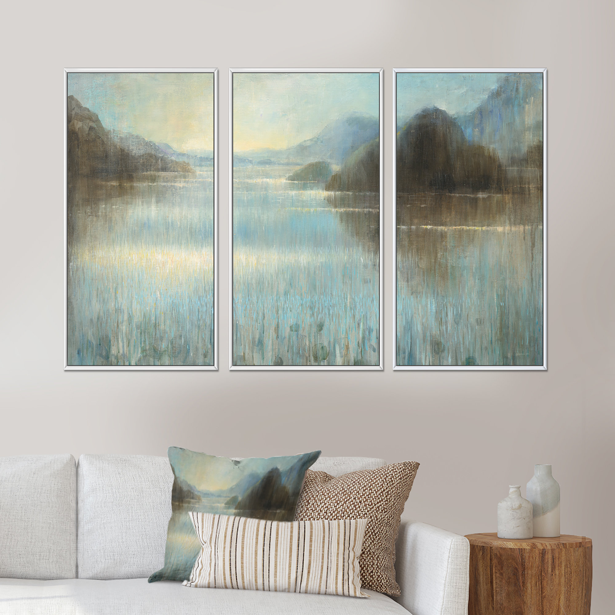 Design Art Vue From Lase House - Lake House Framed Canvas Wall Art Set ...