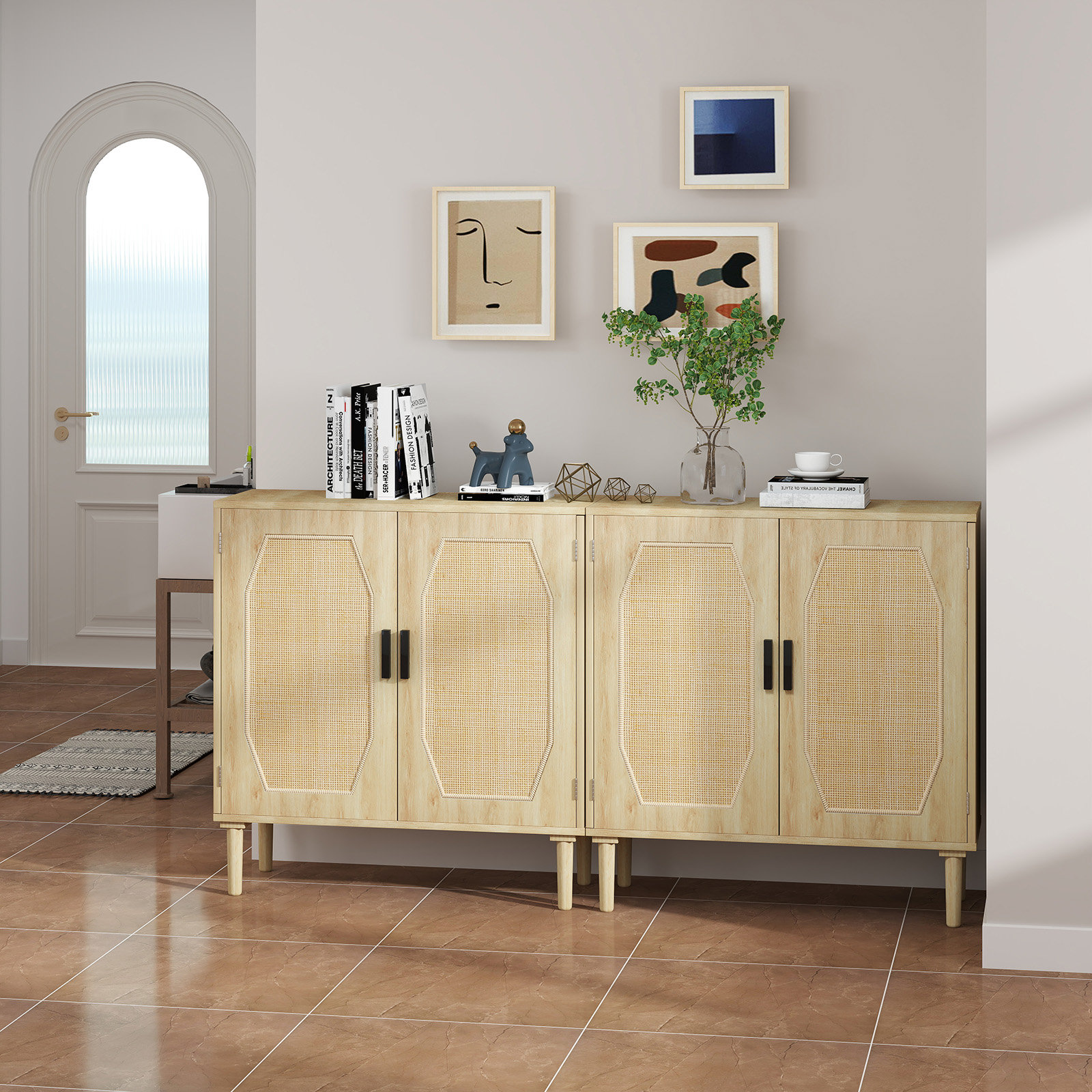 Bay Isle Home™ Stylish Rattan Storage Cabinet – Perfect For Kitchen ...