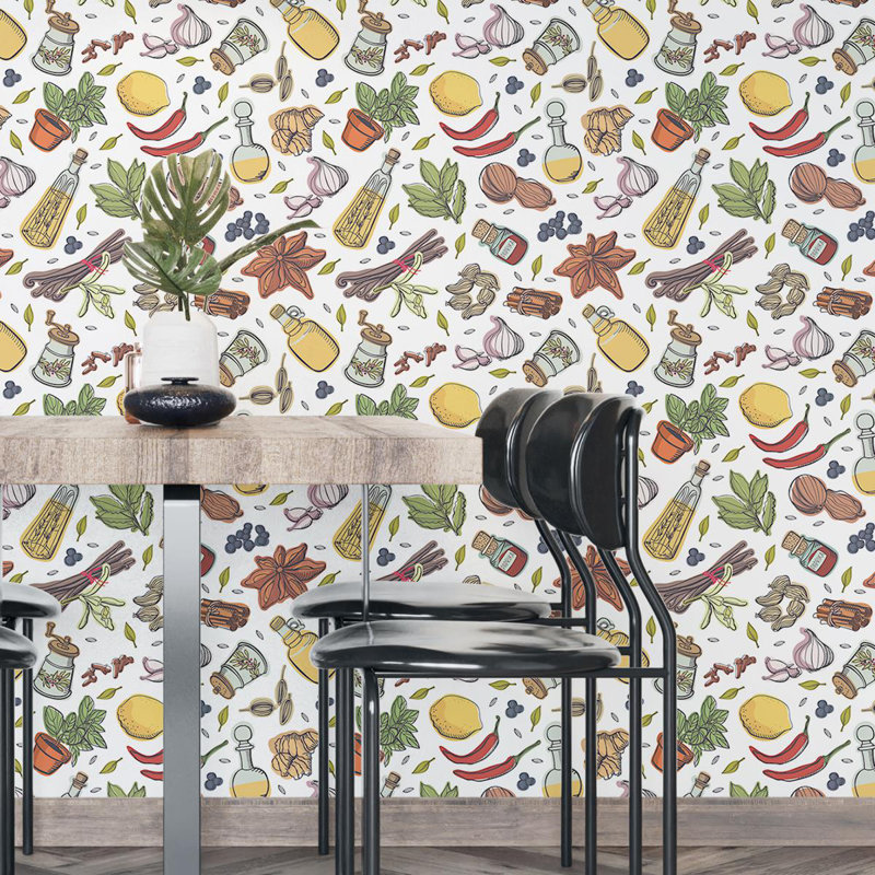 Winston Porter Dayzi Mediterranean Spices 8.5' L x 24" W Peel and Stick ...