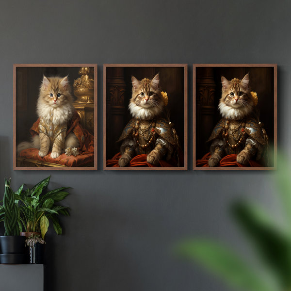 Wrought Studio Royal AnimalsSeriesLII-Set Of 3 Framed Giclee Prints ...