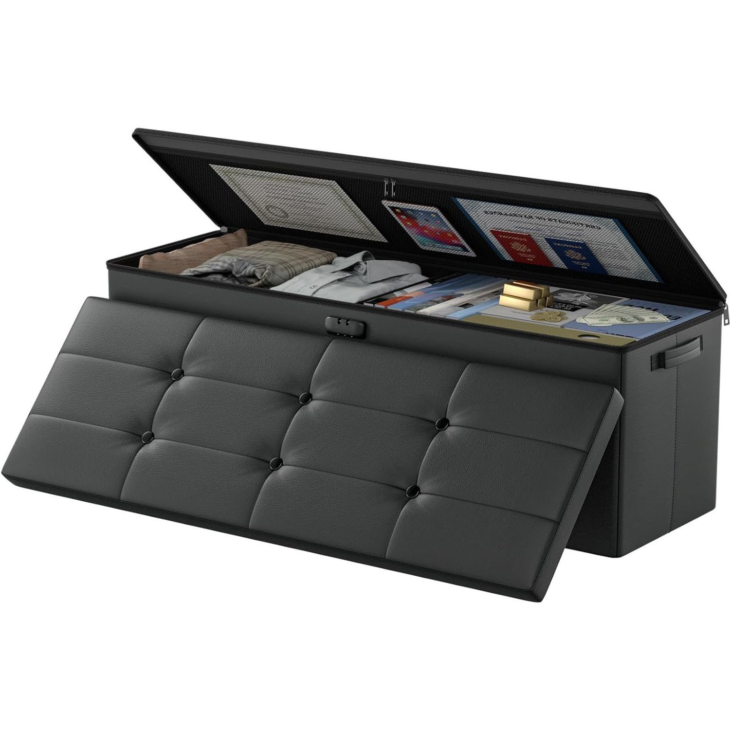 Latitude Run® Storage Ottoman Bench With Lock - Wayfair Canada