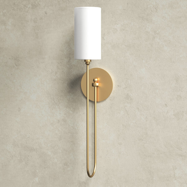 Clarissa Single Light Stainless Steel Dimmable Armed Sconce | Birch Lane