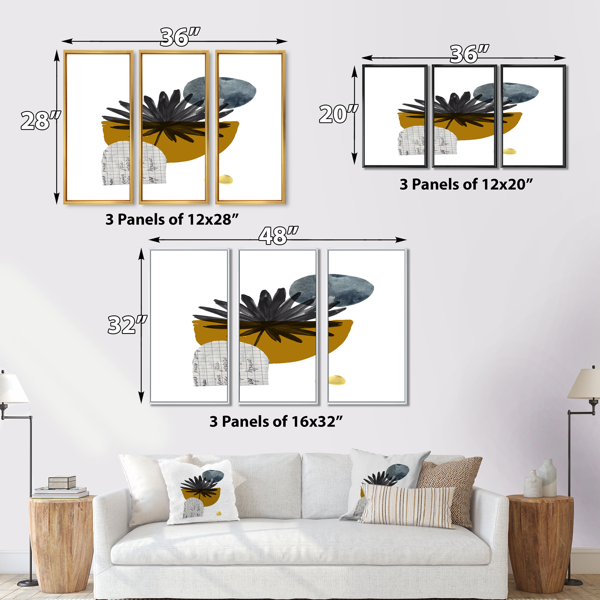Bay Isle Home™ Tropical Palm Leaf & Abstract Geometry Shapes I - 3 ...