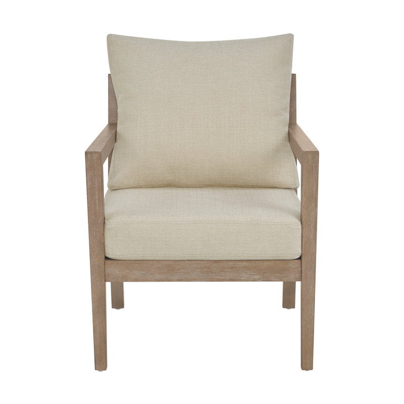 Gracie Oaks Modern Natural Wood Frame Upholstered Seat Accent Chair ...