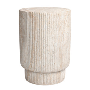 Ivy Bronx Column Travertine Stone Finish Italian Design MgO Side Accent ...