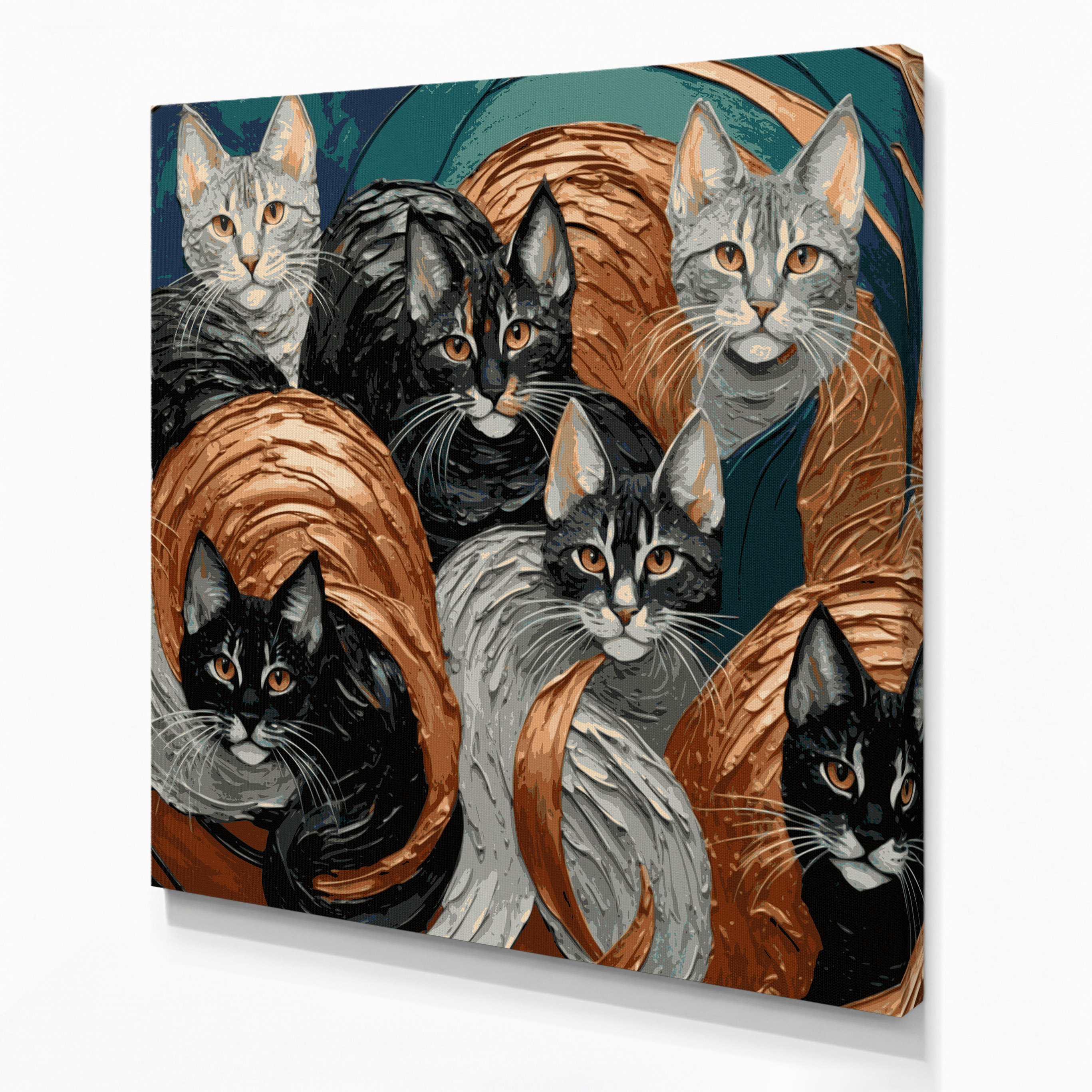 Red Barrel Studio® Cats German Rex Brown Canvas Wall Art | Wayfair