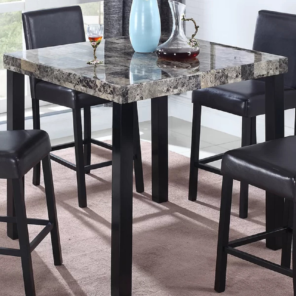 Winston Porter Pinkfringe Faux Marble Top Counter Height Table ...