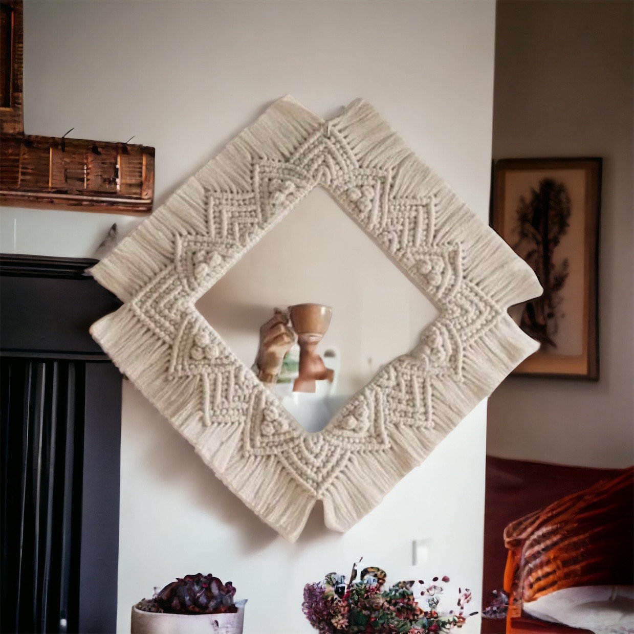 Breakwater Bay Adin Macrame Wall Mirror | Wayfair