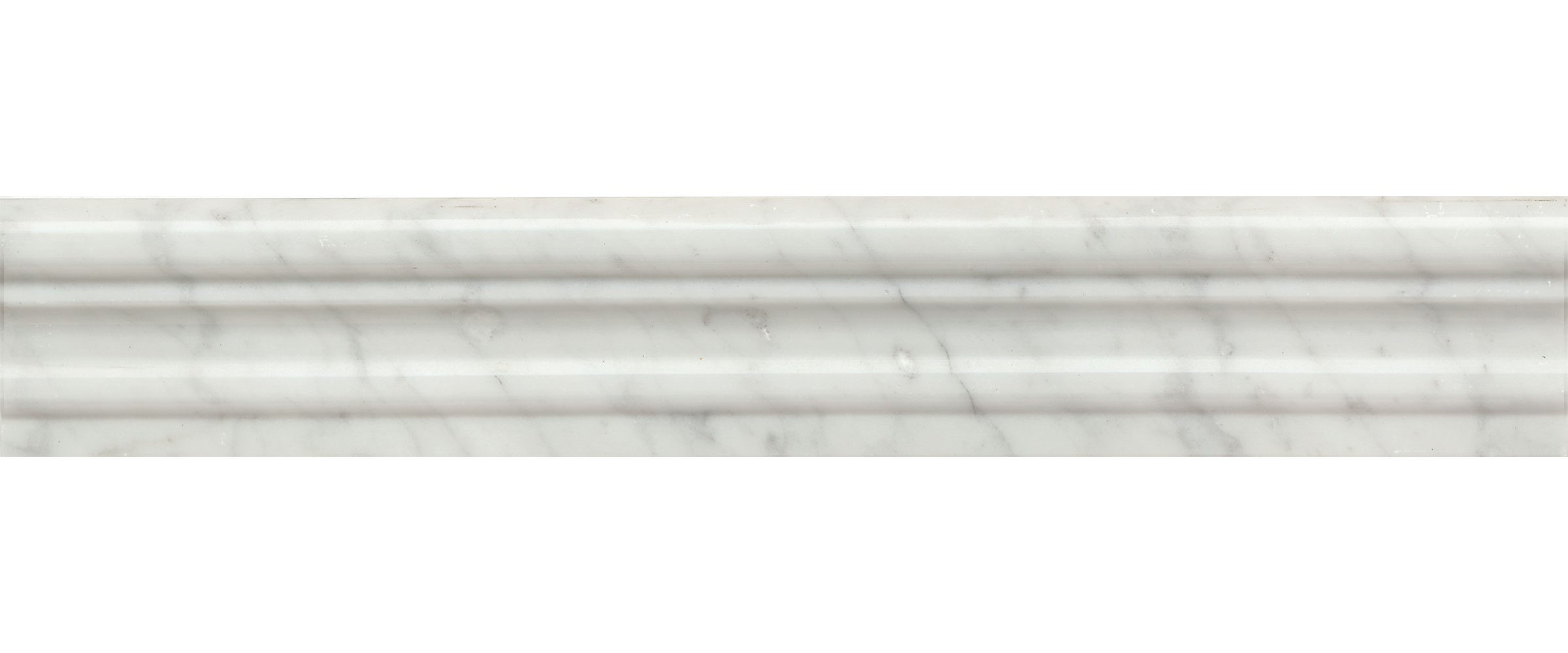 Bedrosians 12" x 2" Marble Bullnose Tile Trim in White Carrara | Wayfair