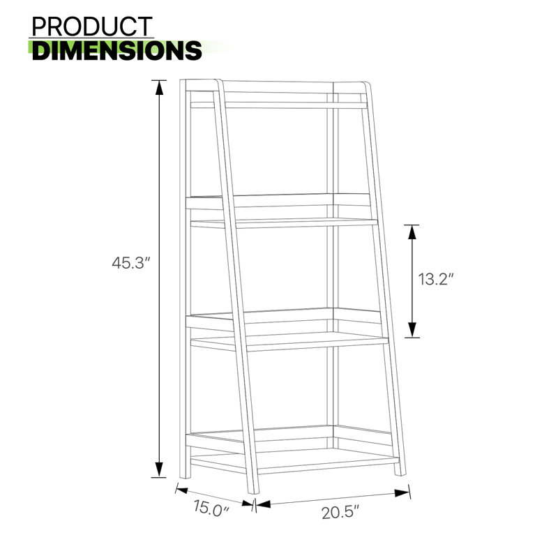 Ebern Designs Barrelville Bamboo 4 Layers Trapezoid Bookcase Ladder ...